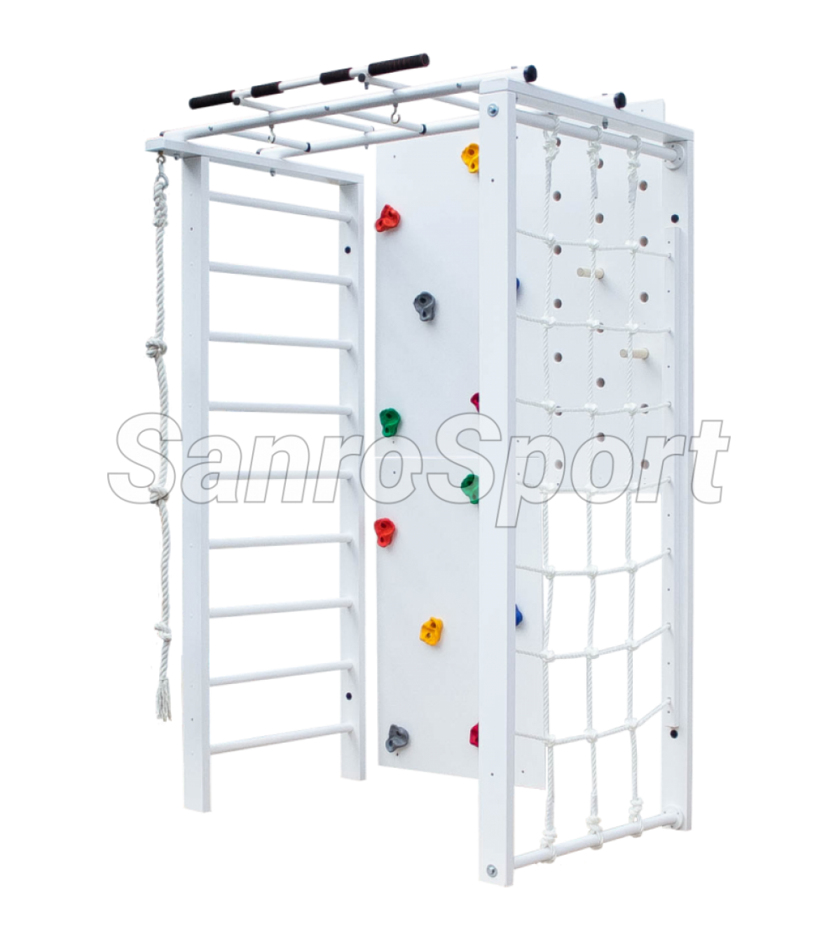 Medinis namų sporto kompleksas DAVID baltas, 233x151x103 cm - www ...